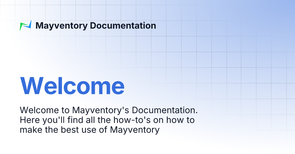 Welcome | Mayventory Documentation