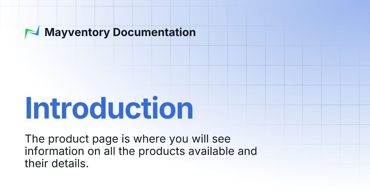 Introduction | Mayventory Documentation